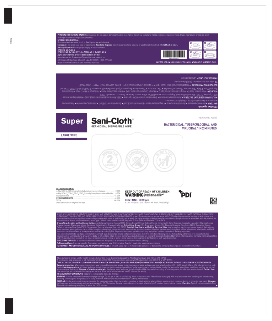 Super Sani-Cloth® Germicidal Disposable Wipe - PDI Healthcare