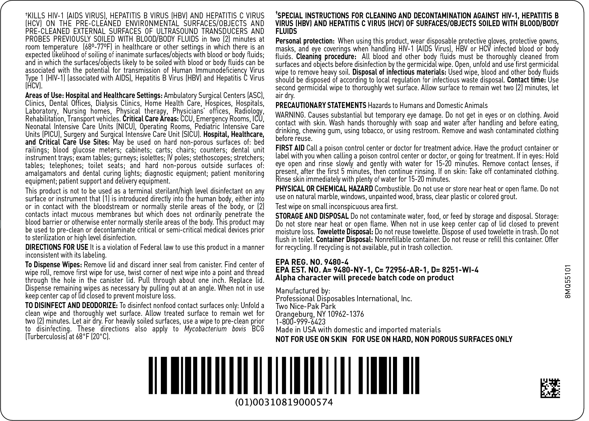 Super Sani-Cloth® Germicidal Disposable Wipe - PDI Healthcare