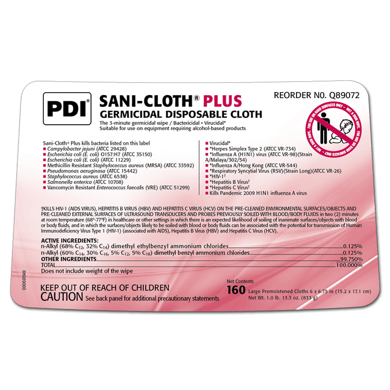 Sani-Cloth® Plus Germicidal Disposable Cloth - PDI Healthcare