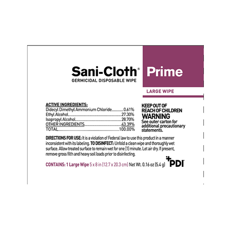 Sani-Cloth® Prime Germicidal Disposable Wipe - PDI Healthcare