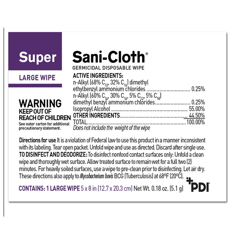 Super Sani-Cloth® Germicidal Disposable Wipe - PDI Healthcare