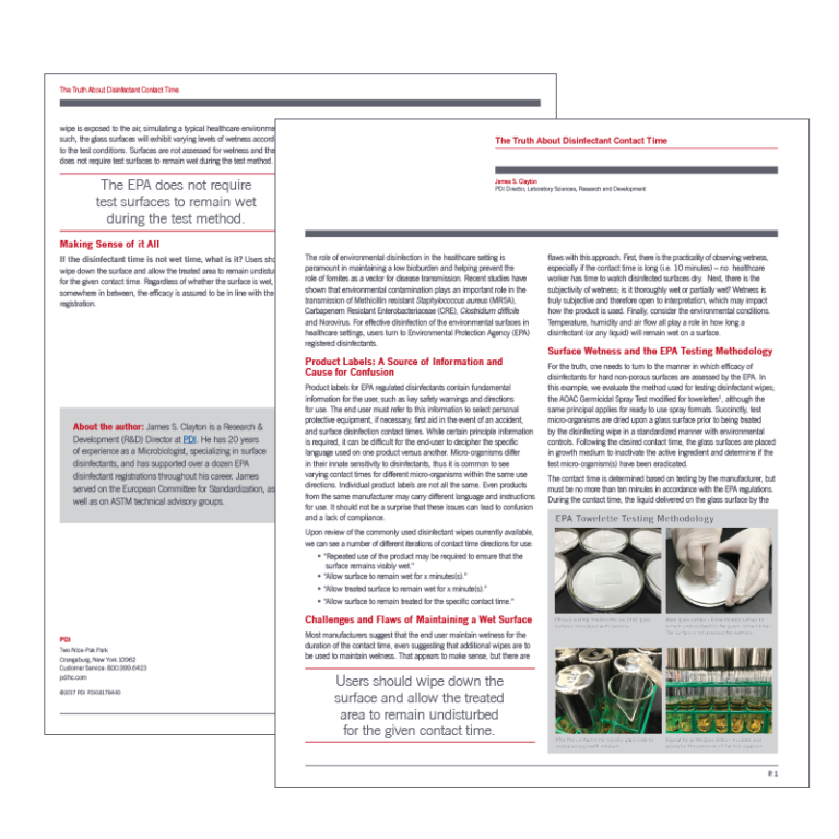 The Truth About Disinfectant Contact Time - PDI Healthcare